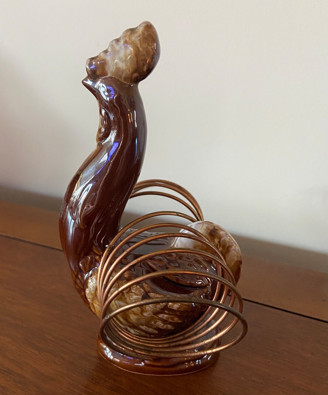 Midcentury Modern Ceramic-drip Rooster Recipe Holder - Etsy