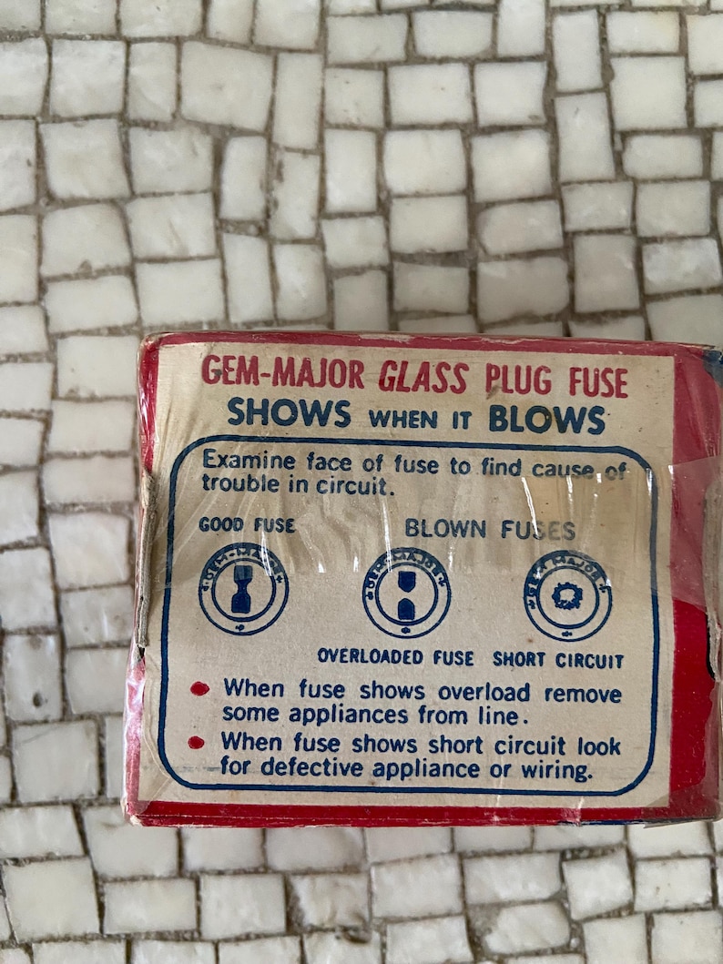 Vintage Gem-major Glass Plug Fuse Pack of 5 - Etsy