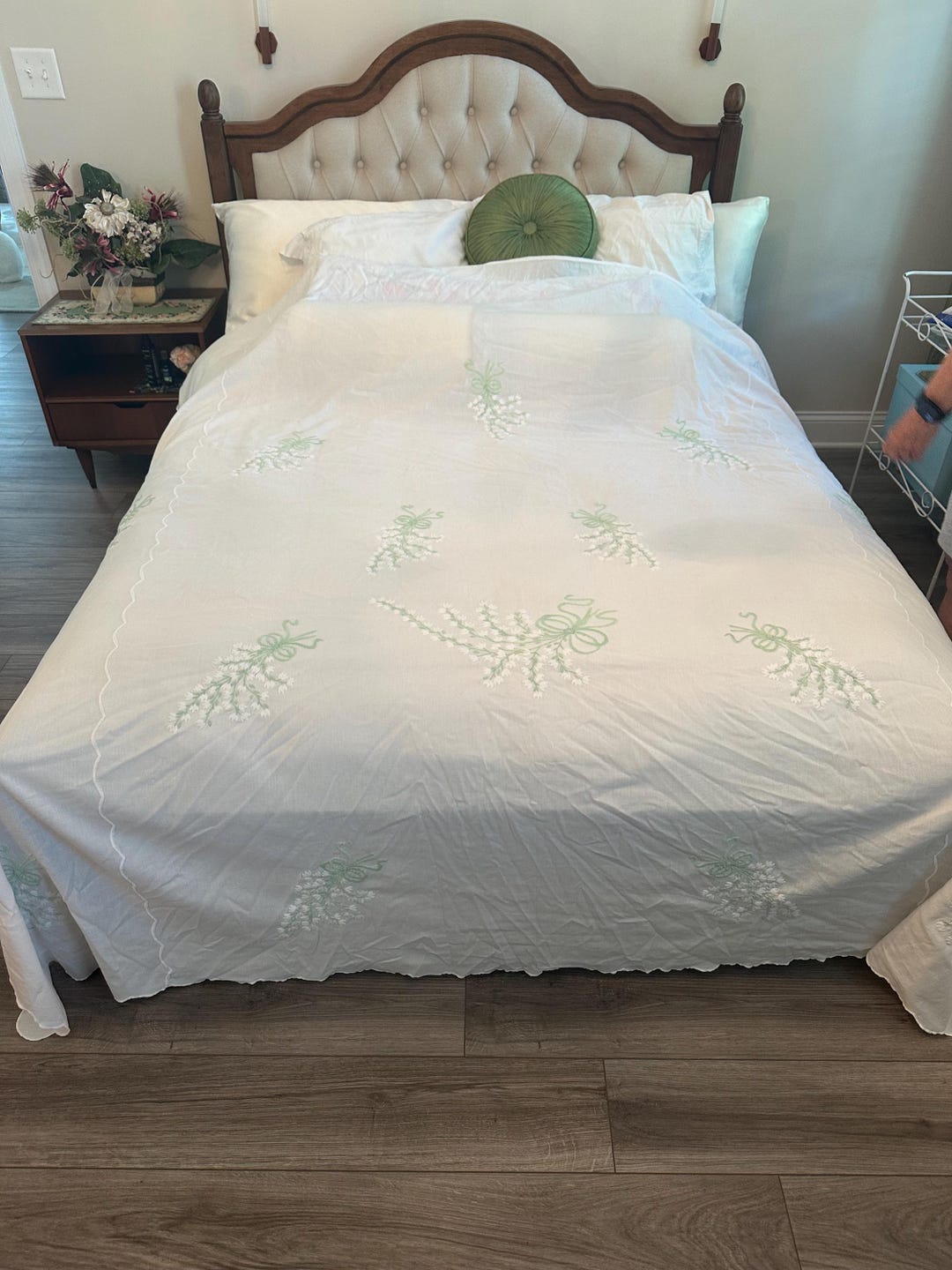 Vintage Designer Queen Cotton & Embroidery Bed Cover by Monica Noel - Etsy