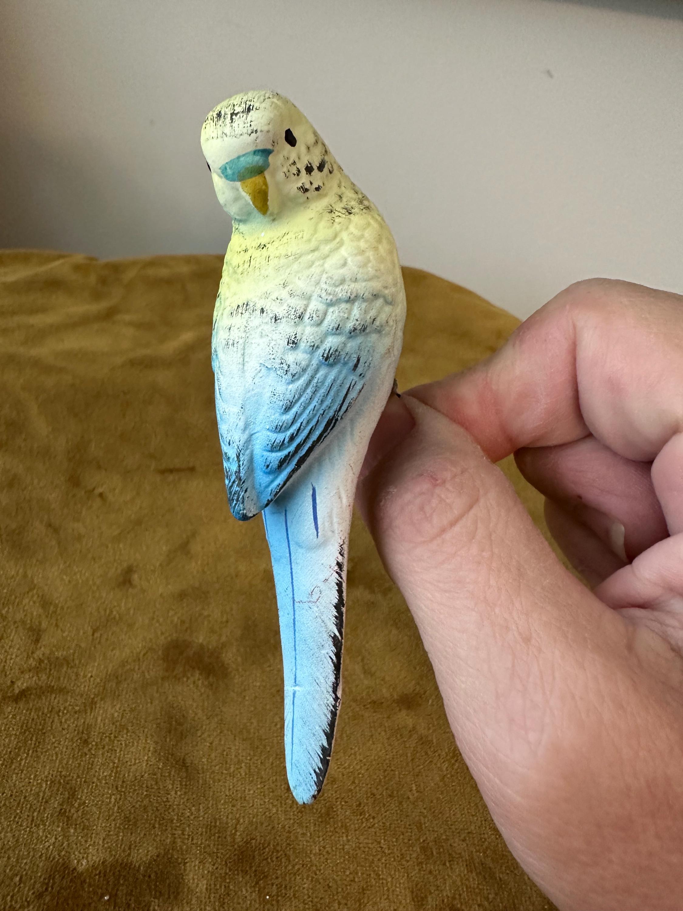 Vintage INARCO Japan Bisque Parakeet Ornament - Etsy