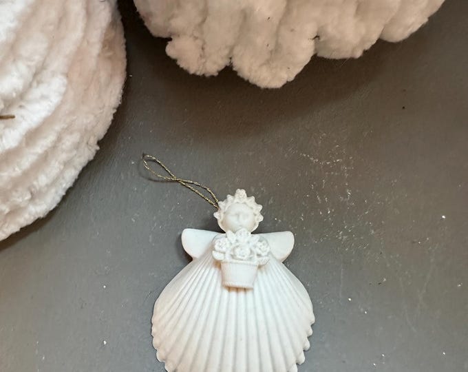 Vintage Porcelain Seashell Angel Ornament-signed and Dated - Etsy