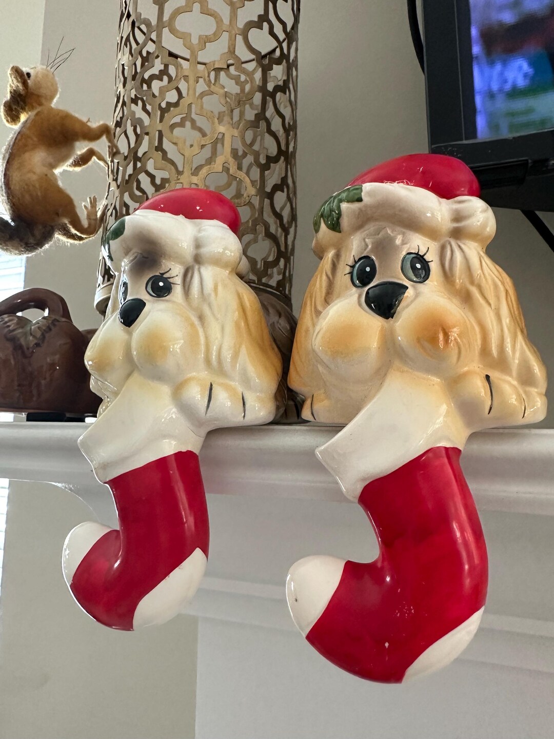 Vintage Ceramic King Charles Cavalier Dogs Stocking Hooks Set of 2 - Etsy