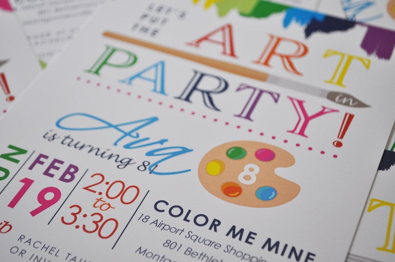 Let's Put the "art" in Party - Digital Invitation File - Etsy