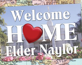 PRINTED Welcome Home BANNER 2'x3' with grommets / LDS | Etsy