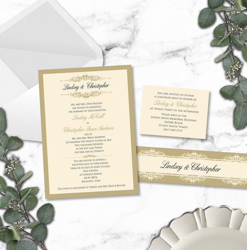 Elegant Duo-tone Wedding Invitation Suite / 'the | Etsy