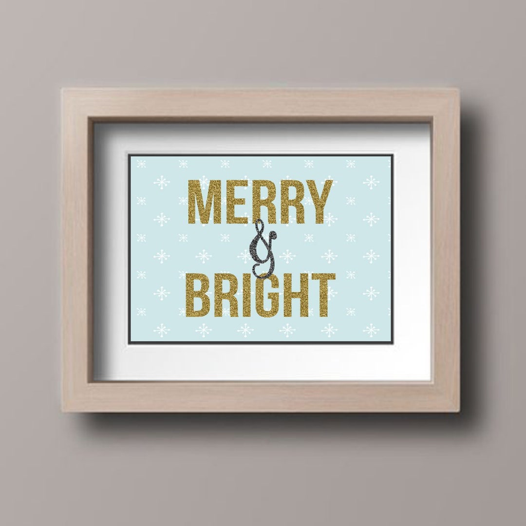 Merry and Bright / Instant DOWNLOAD / Subway Art / DESIGN Mini Posters ...