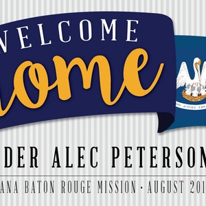 PRINTED Welcome Home BANNER 2'x3' With Grommets / LDS Homecoming Poster ...