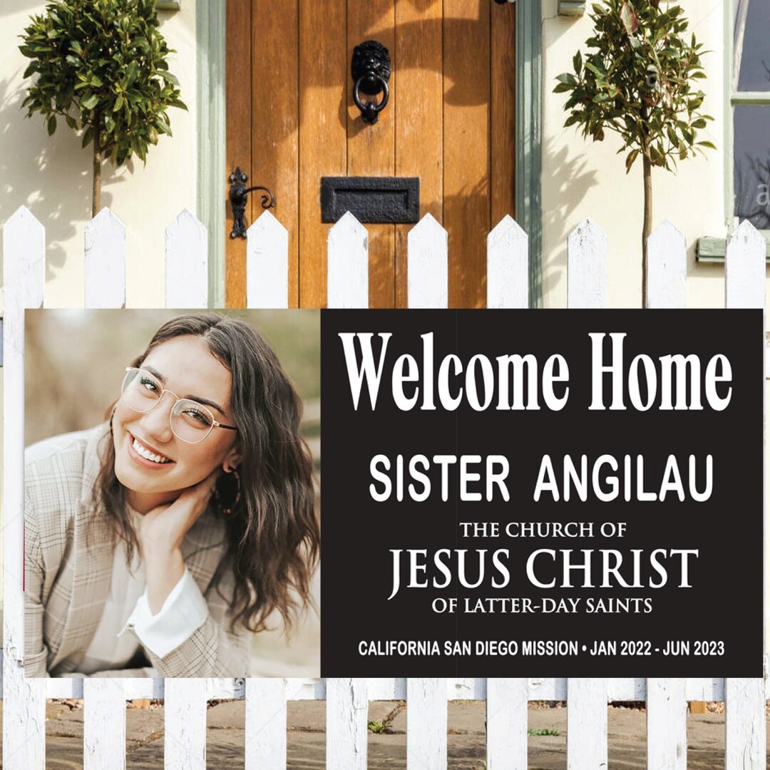 Photoname Tag Welcome Home BANNER / 2x6 or 3x6 / Mission Banner ...