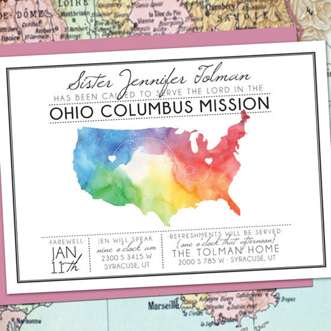 MISSION Farewell Card Design / LDS Missionary Address Card / | Etsy