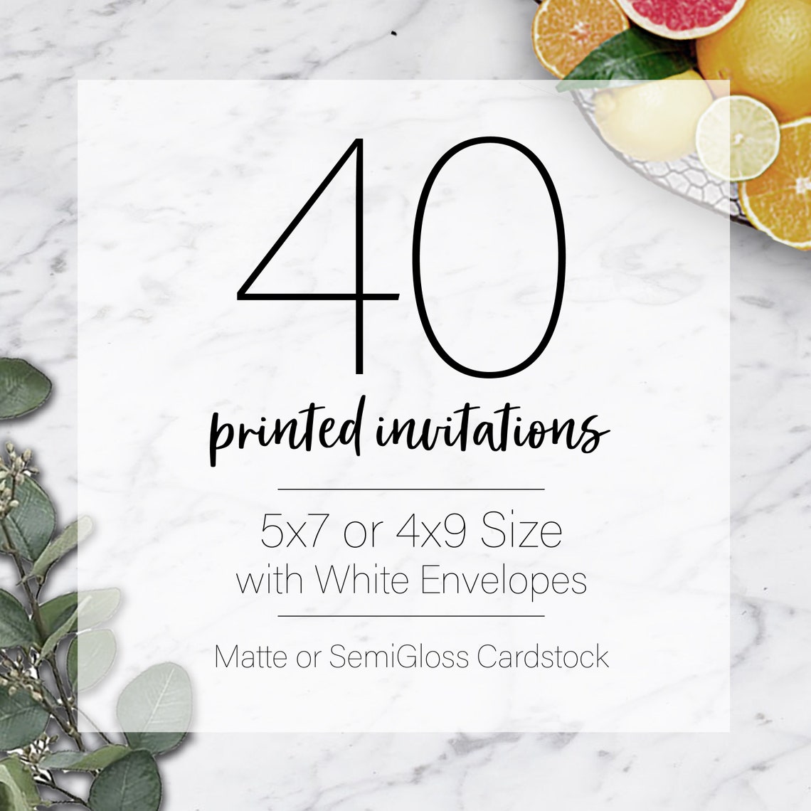 Invitation PRINTING 40 Custom 5x7 or 4x9 Print Service Fast | Etsy