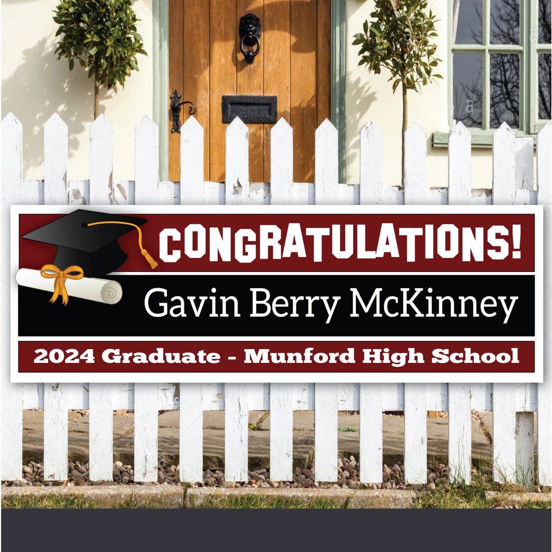 GRAD Capscroll Printed BANNER / 2x6 Size / Personalized DESIGN / Any ...