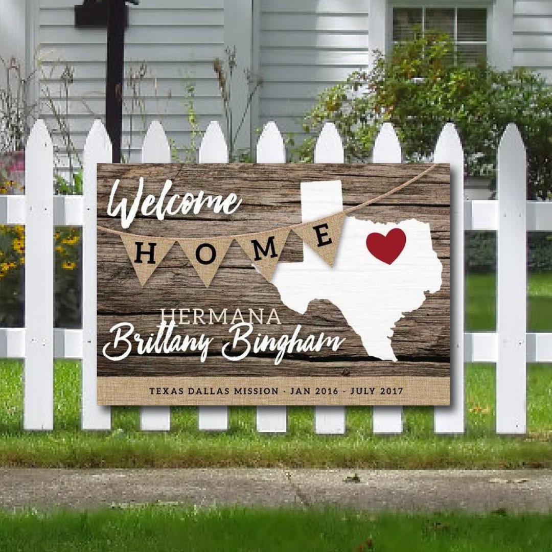 PRINTED Welcomehome Mission BANNER / 2x3 / LDS Homecoming Sign / Rustic ...