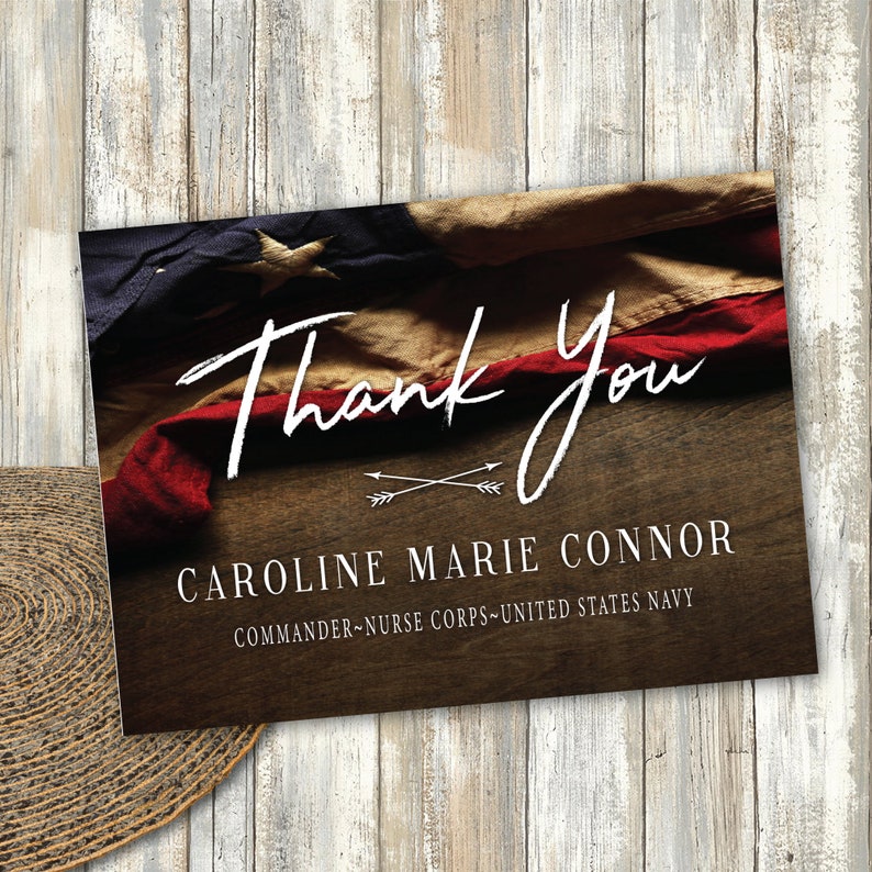 MILITARY Thank You Card / Flag Thank You Card / Card or Postcard ...