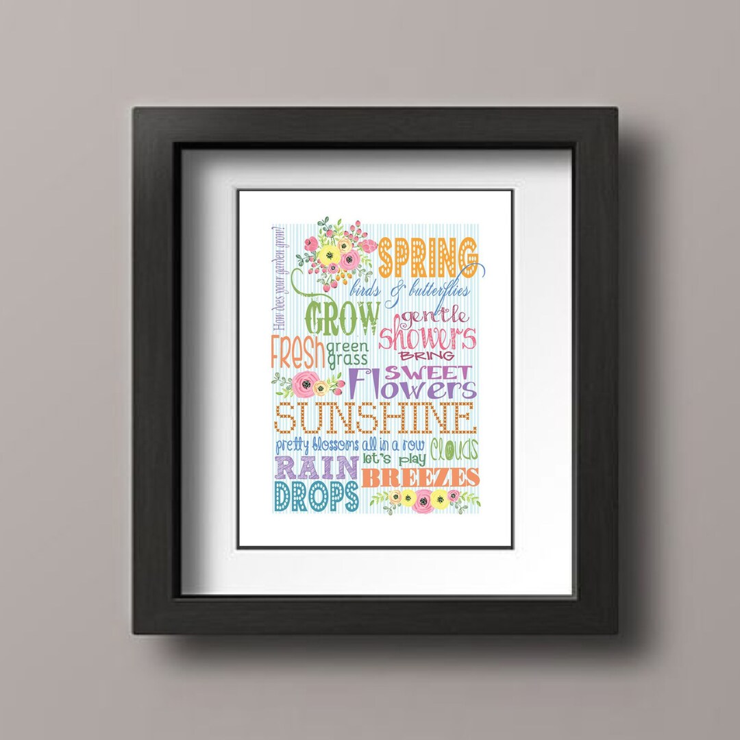 Spring Printable ART / Instant Download Word Art / DESIGN Miniposters ...