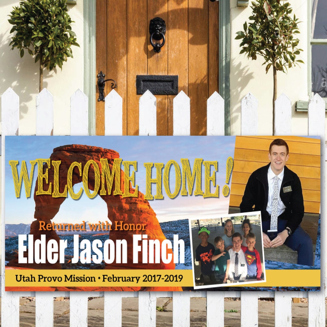 Custom PHOTO Welcome Home BANNER / Large 3x7 Size / Mission Banner ...