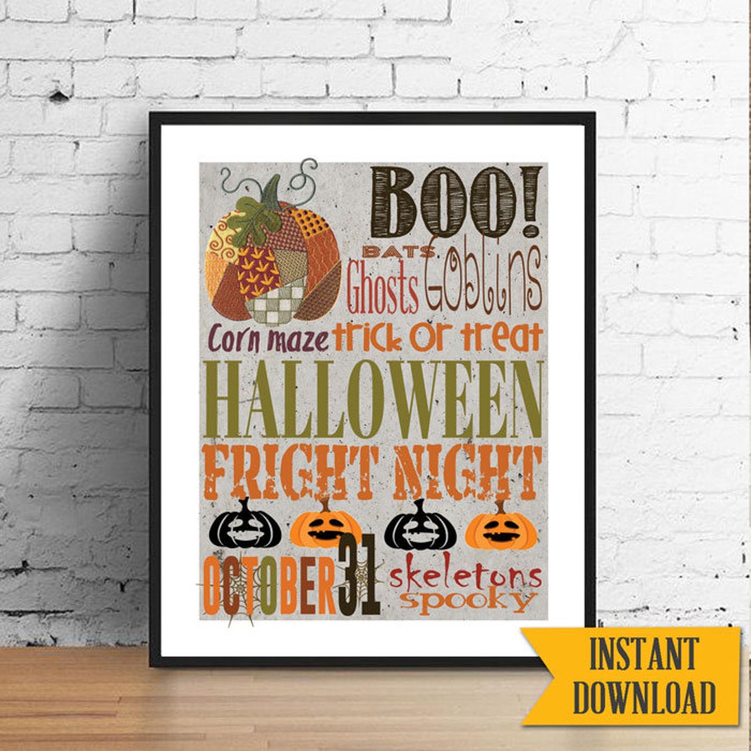 Halloween Printable / Instant Download Word Art / DESIGN Miniposters ...