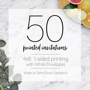 Invitation PRINTING 50 Custom 1-sided / 4x6 Print Service / - Etsy