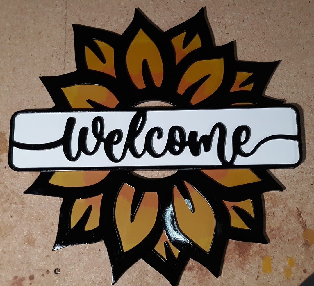 Sunflower Welcome Sign dxf and Svg FILES ONLY - Etsy