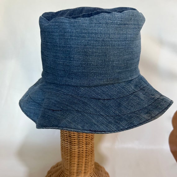 ON SALE! Vintage Denim Patchwork Bucket Hat, 1970s. - Gem