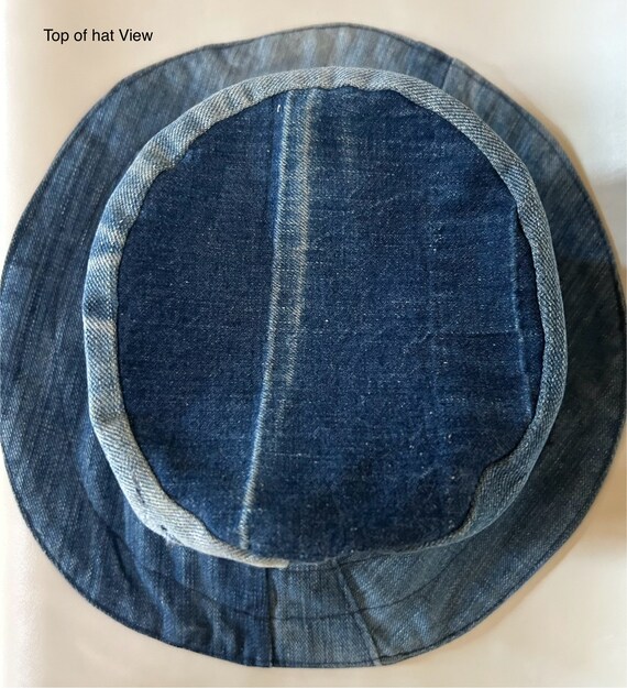 ON SALE! Vintage Denim Patchwork Bucket Hat, 1970s. - Gem