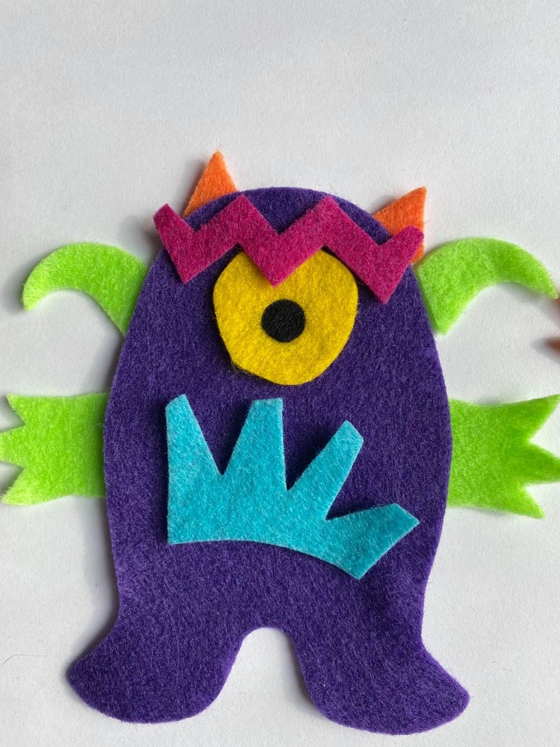 8 Die Cut Felt Monsters Kids Craft Monster Felt Kit Monster - Etsy