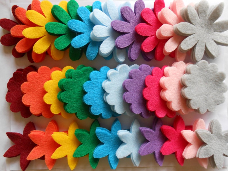 120 piece spring and summer bright modern colors big felt | Etsy