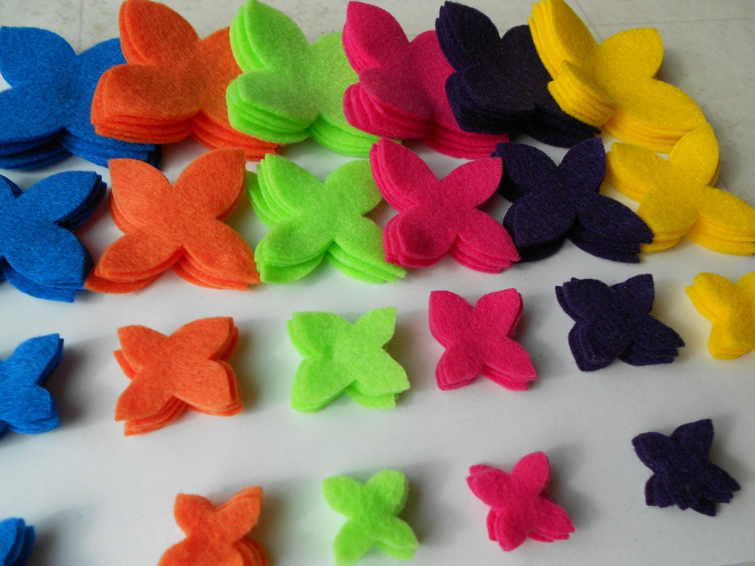 120 piece felt craft spring rainbow colors bold die cut felt | Etsy