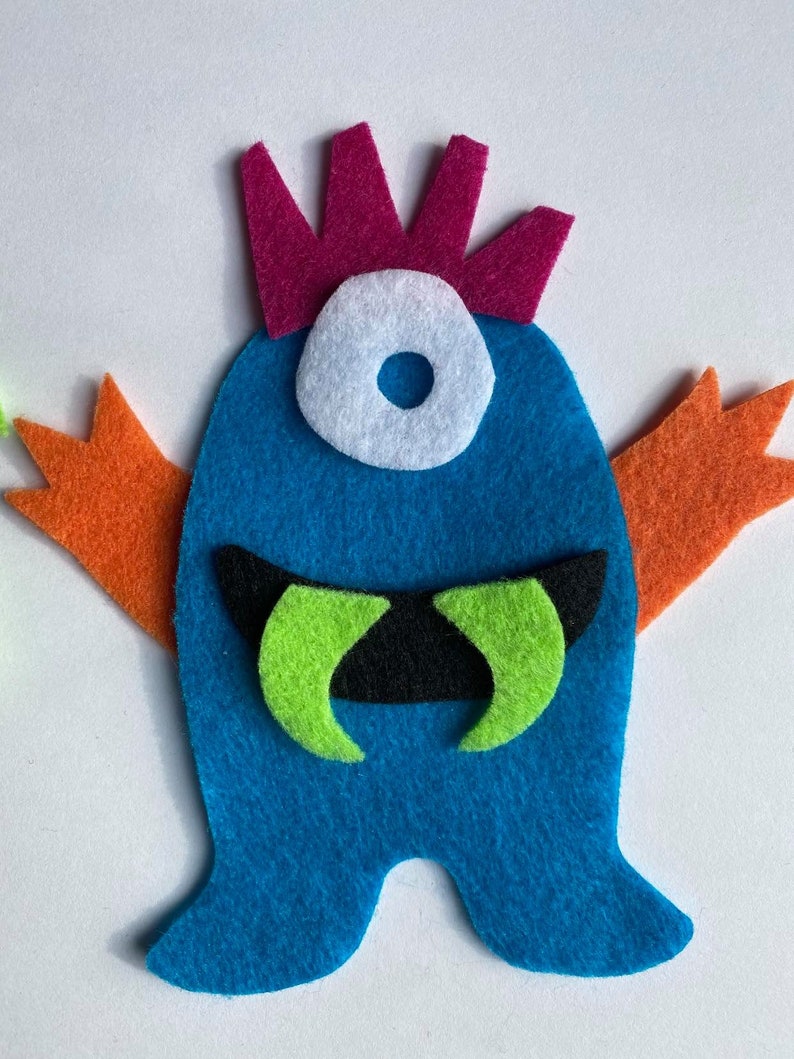 8 Die Cut Felt Monsters Kids Craft Monster Felt Kit Monster - Etsy