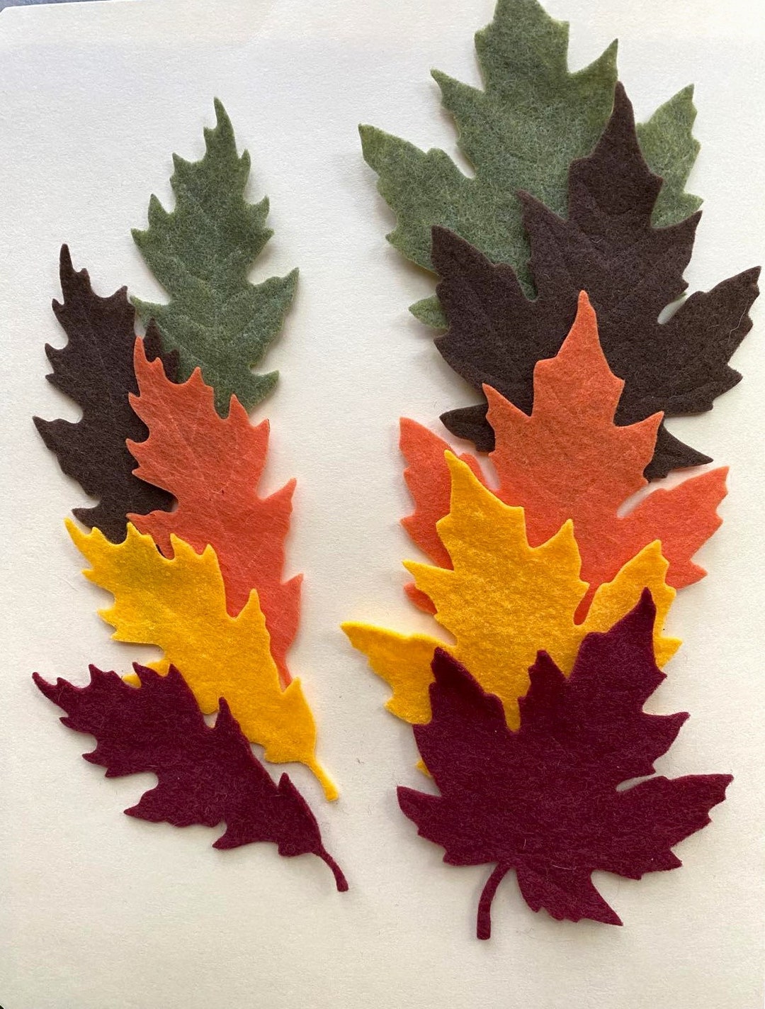 40 Felt Autumn Leaves 5 Colors Felt Leaves Felt Leaf Fall Colors ...