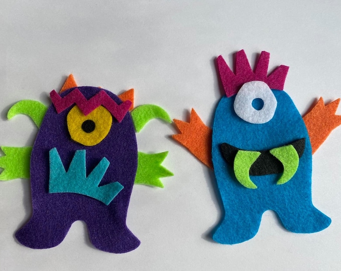 8 Die Cut Felt Monsters Kids Craft Monster Felt Kit Monster - Etsy