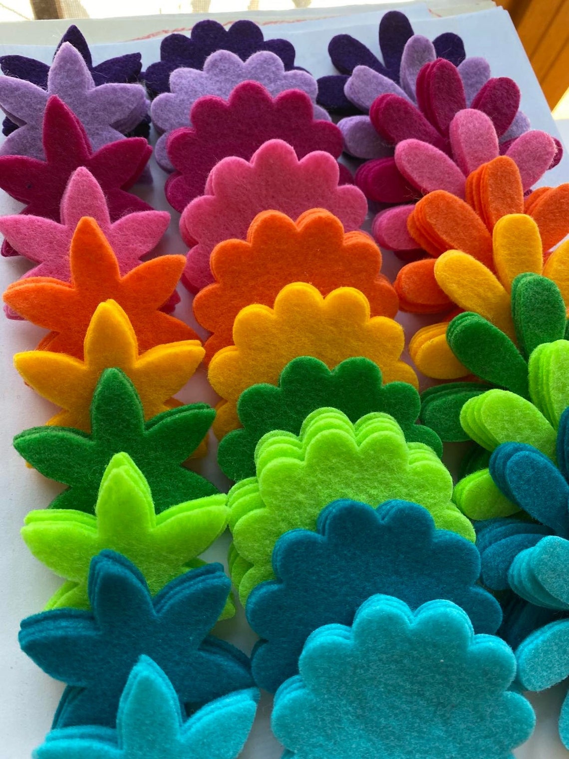 120 Piece Spring and Summer Bright Modern Colors Jewel Tones Felt ...
