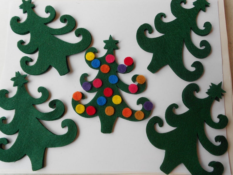 10 Green Die Cut Felt Cut Out Christmas Tree Christmas Trees - Etsy