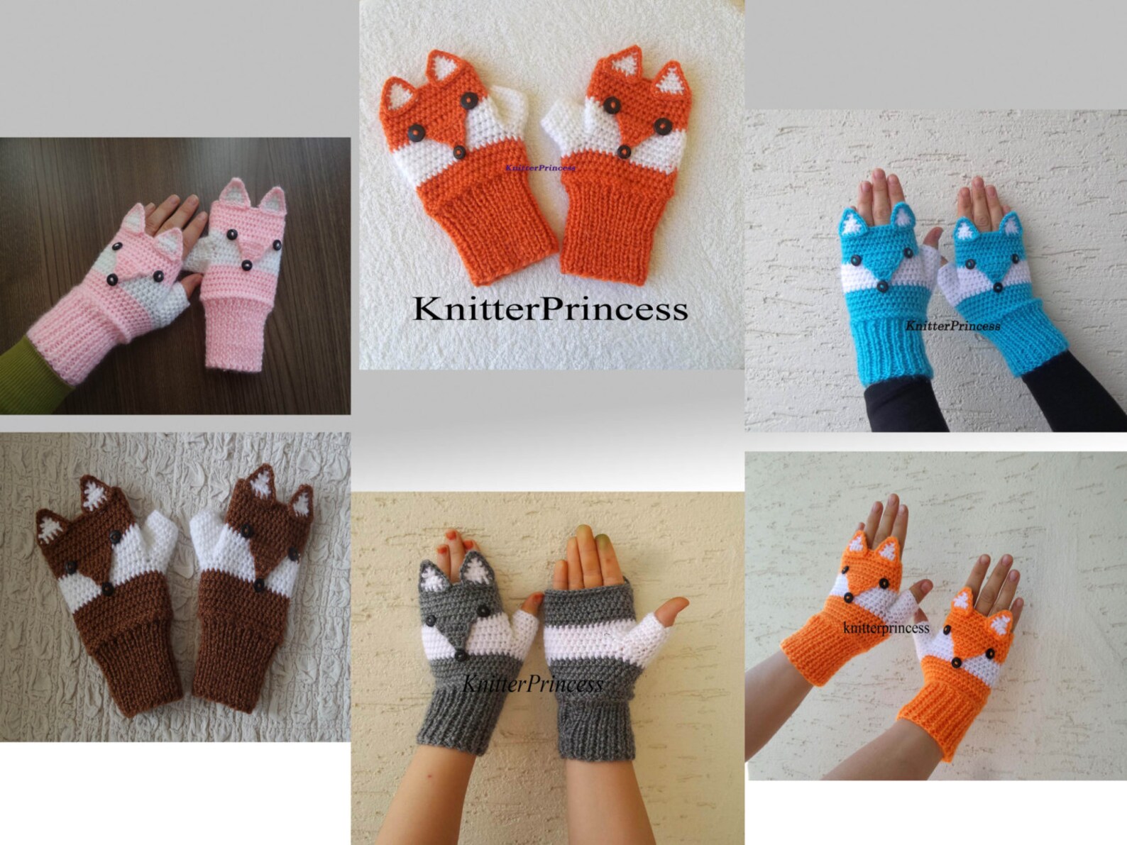 Fox Gloves Adult Size Fox Mittens Own Design Fox Fingerless - Etsy