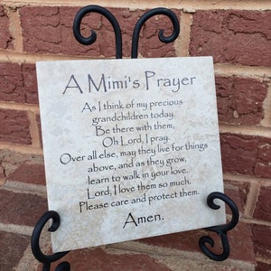 6x6 Thin Tile Plaque A Mimi's Prayer Grandma Nana Gigi - Etsy