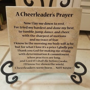 6x6 Thin Tile A Cheerleader's Prayer Cheerleading Gift Honor Present ...
