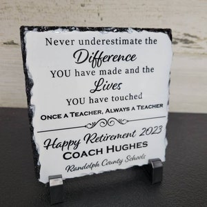 6x6 Tile Slate Plaque Teacher Retirement Gift Art Decor Boss Coworker ...