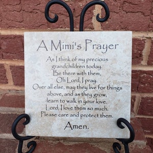 6x6 Thin Tile Plaque A Mimi's Prayer Grandma Nana Gigi - Etsy