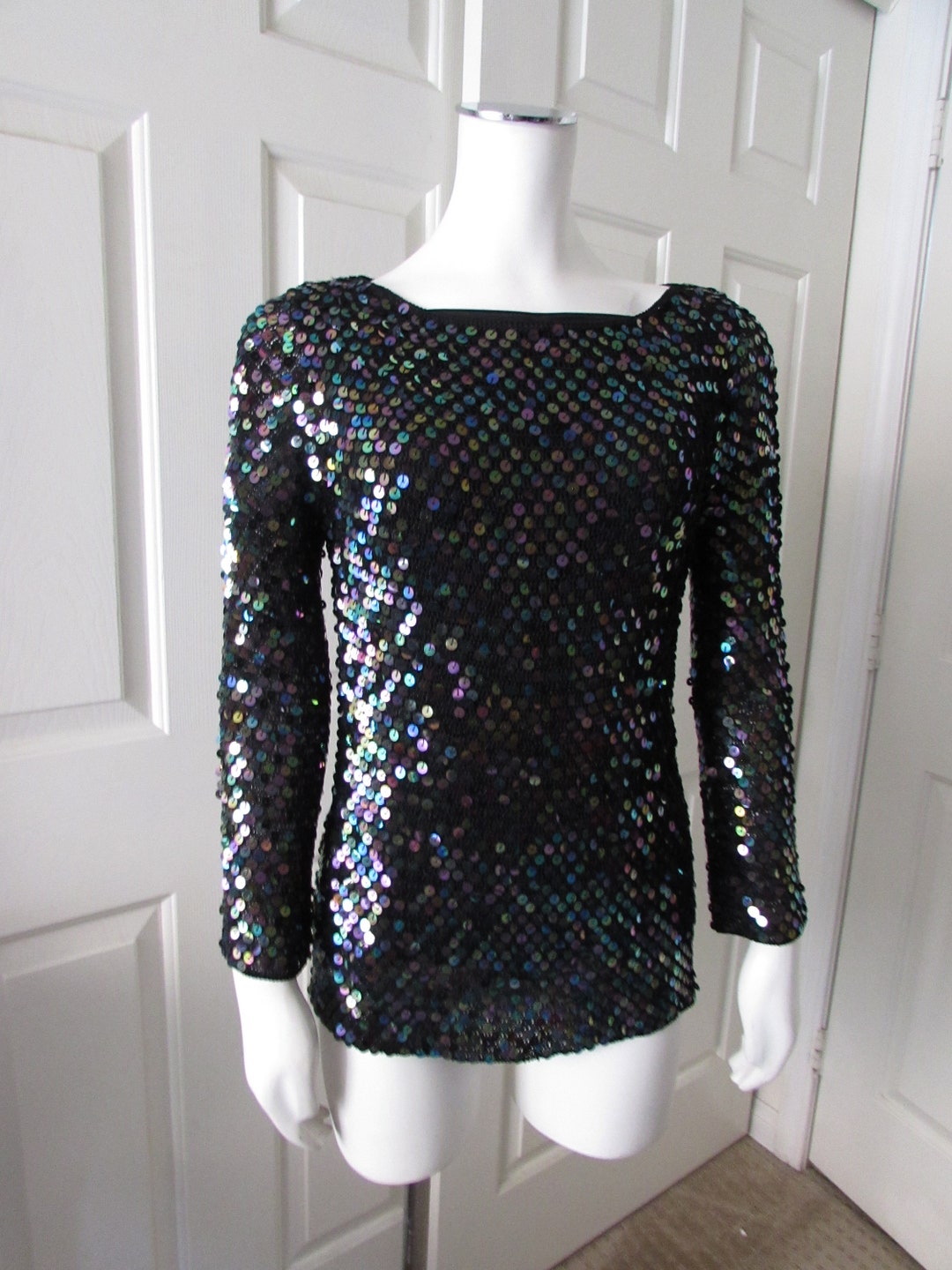 Sequined Blouse Evening Event High Fashion - Etsy