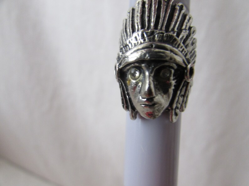 RING Silver AMERICAN INDIAN Apache Chief Full Headdress Size 4 - Etsy