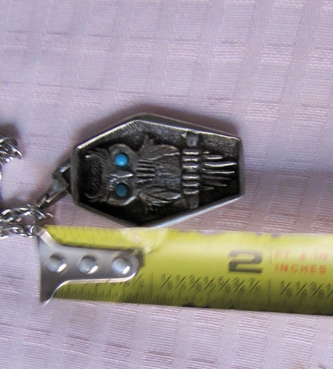 OWL Necklace Turquoise Colored Eyes Signed J. RITTER Pendant - Etsy