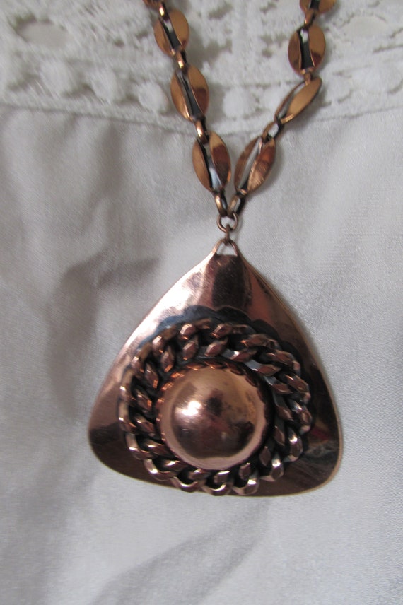 NECKLACE Copper Chain Necklace Pendant Statement Ren… - Gem