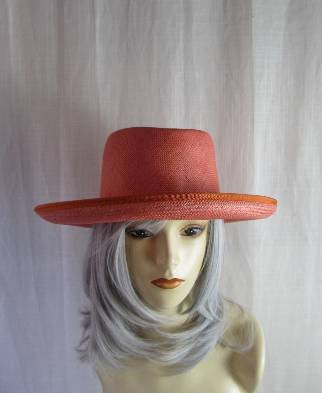 Authentic PANAMA STRAW Hat Toquilla Palm Coral - Etsy