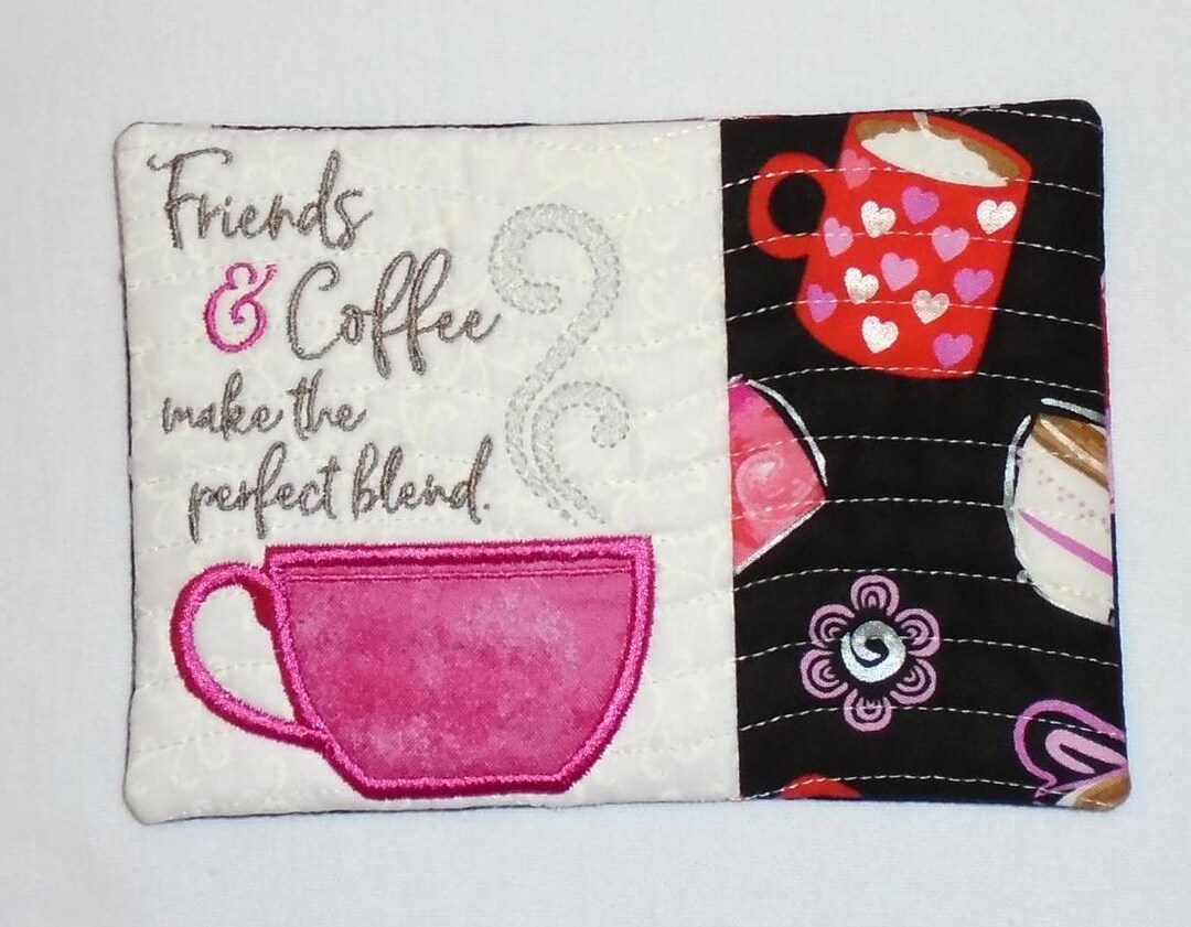 Friends and Coffee Mug Rug-valentine Coffee Cup Print - Etsy