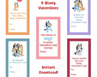 Roses Are Red Bluey Valentine | Printable | Instant Download | Children ...