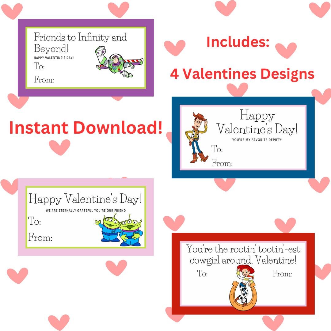 Toy Story Valentine's Cards Instant Download. - Etsy