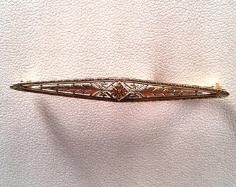 VICTORIAN Bar Pin Victorian Brooch Cutwork Design Estate | Etsy