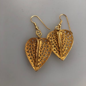 IBA Filigree HEART Earrings RUBY Red Rhinestones Inspired by Amber ...