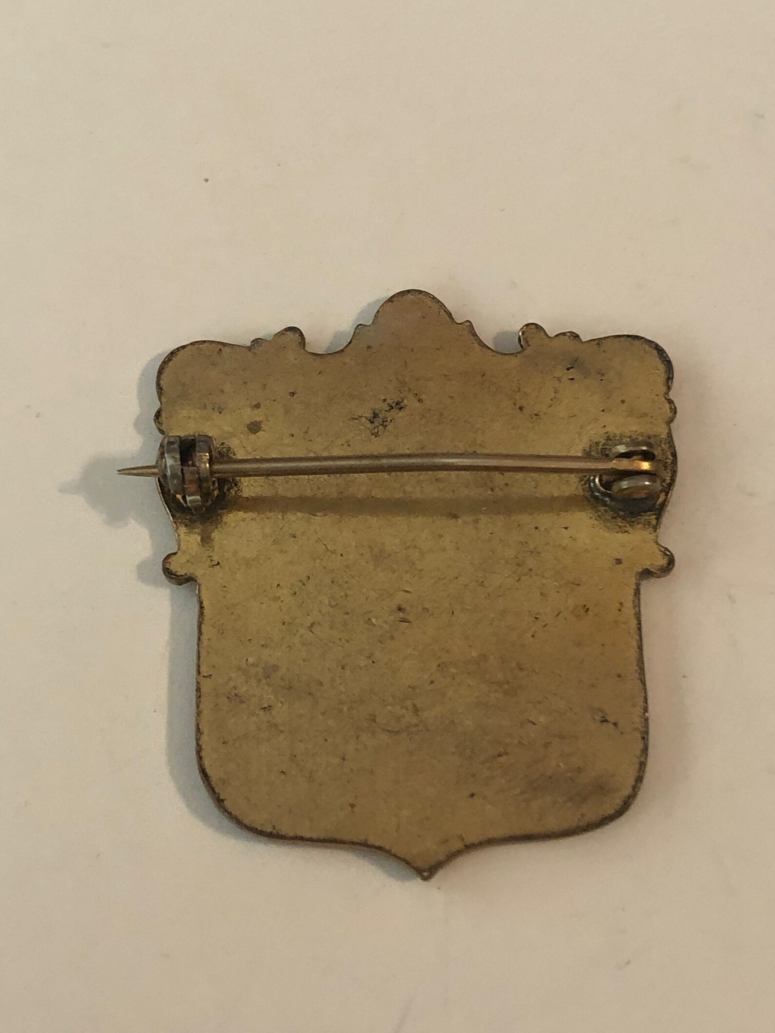 Vintage HERALDIC BROOCH Blue Enamel on BRASS Coat of Arms | Etsy