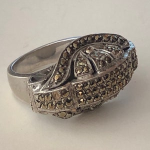 Vintage Silver & MARCASITE Ring European Silver Marked 835 Gorgeous ...