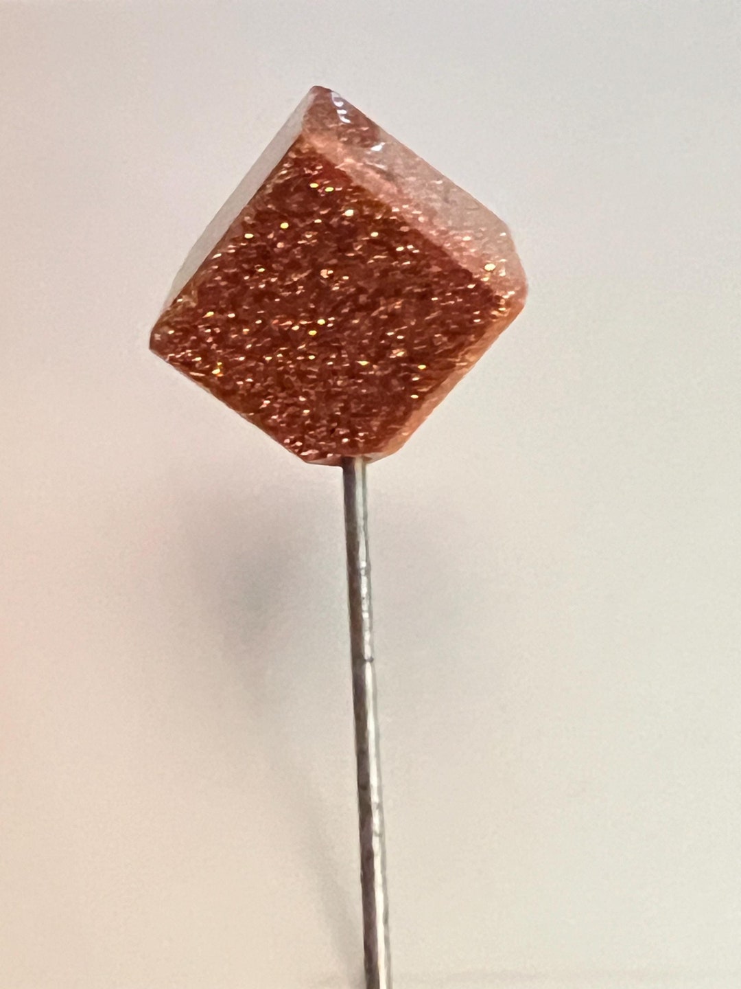 Victorian Edwardian GOLDSTONE HATPIN 8" Steel Shaft/pin Great ANTIQUE ...